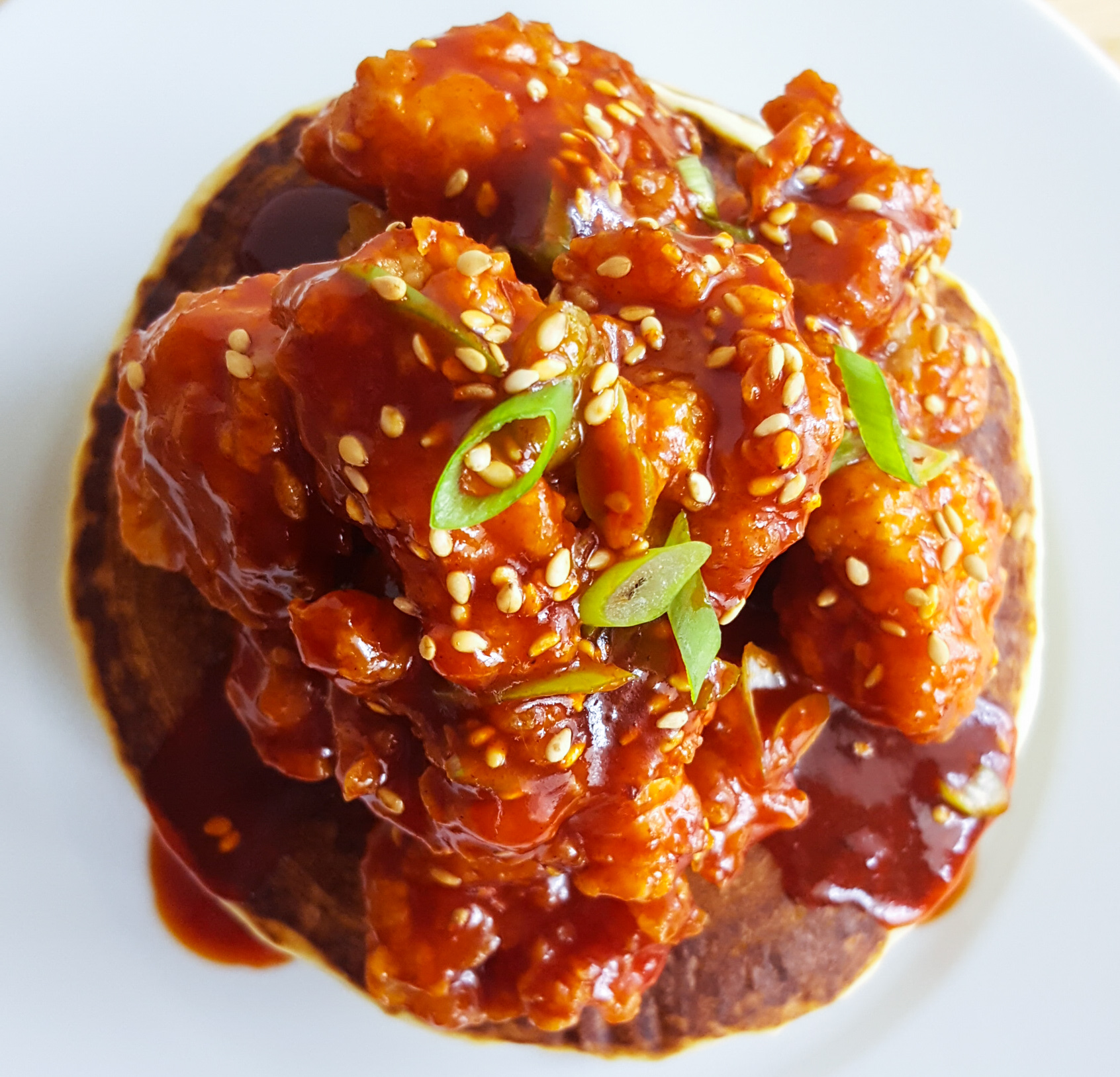 Spicy Maple Korean Fried Chicken Pancakes – Pancake Day – Leels Cooks